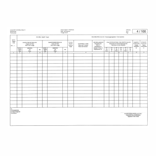 Dziennik pokładowy [LOG-BOOK] DRUKI AKCYDENSOWE